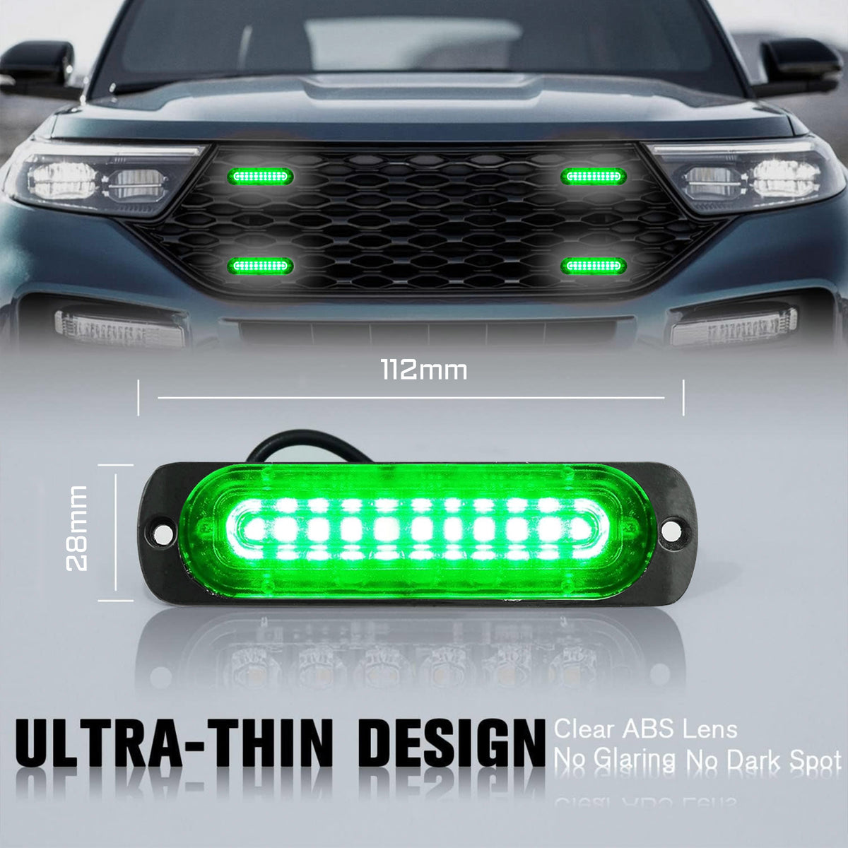 Emergency LED Warning Strobe Light – Green — Evorevo4x4